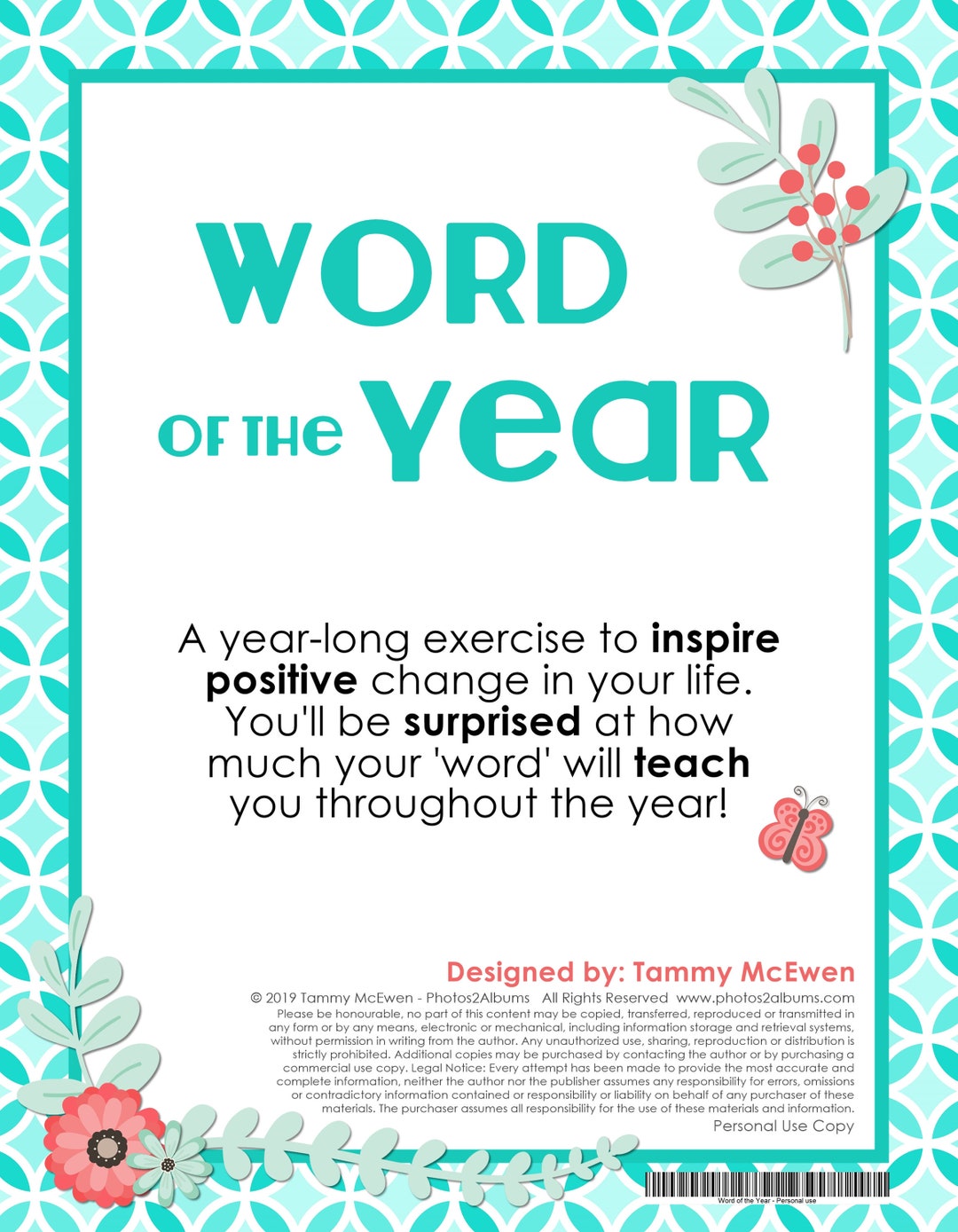 Personal - Word of the Year - Personal Use - Etsy
