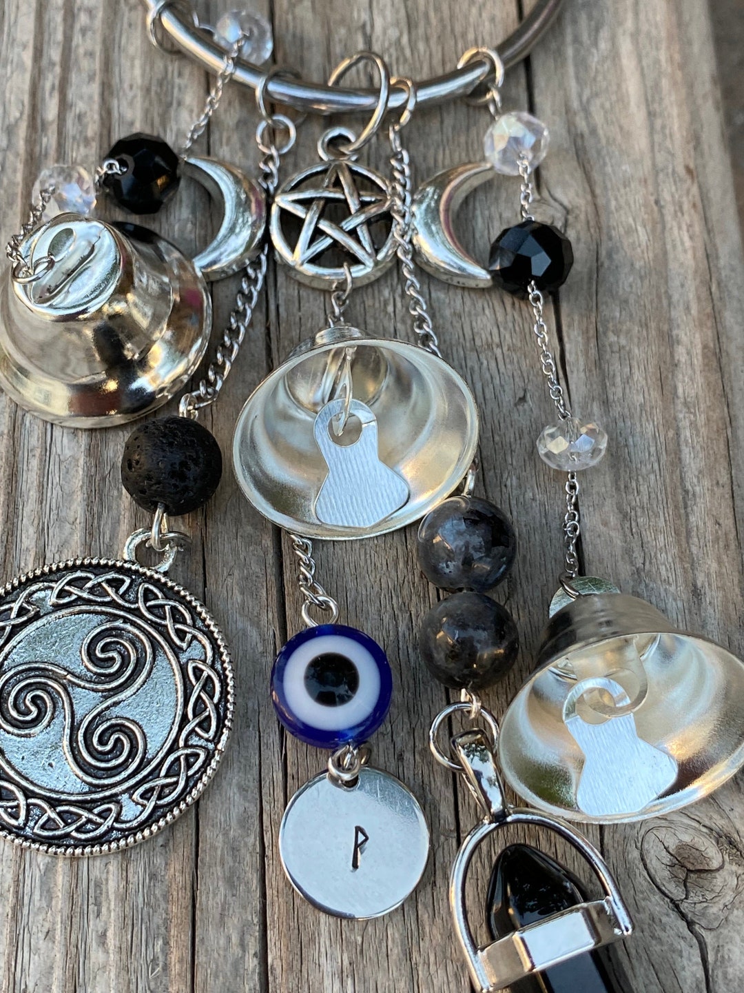 Witch Bells: Protection Chime With Rune, Evil Eye, and Celtic ...