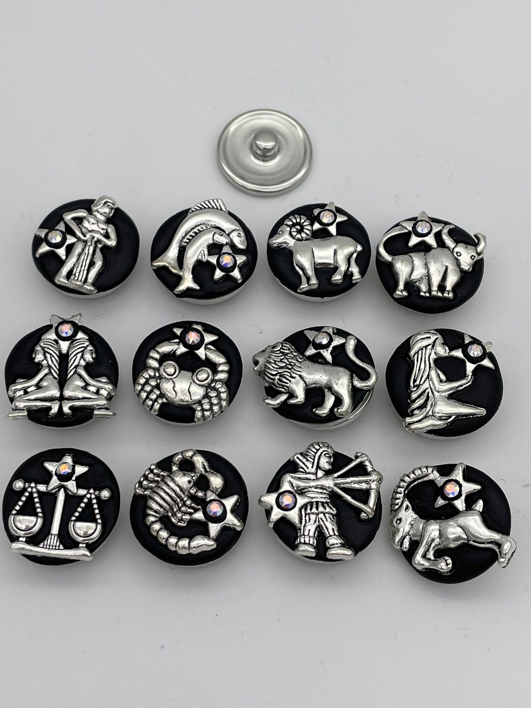 Zodiac Symbol 18/20mm Jazz Snaps, Standard Size for Snap Button Jewelry ...