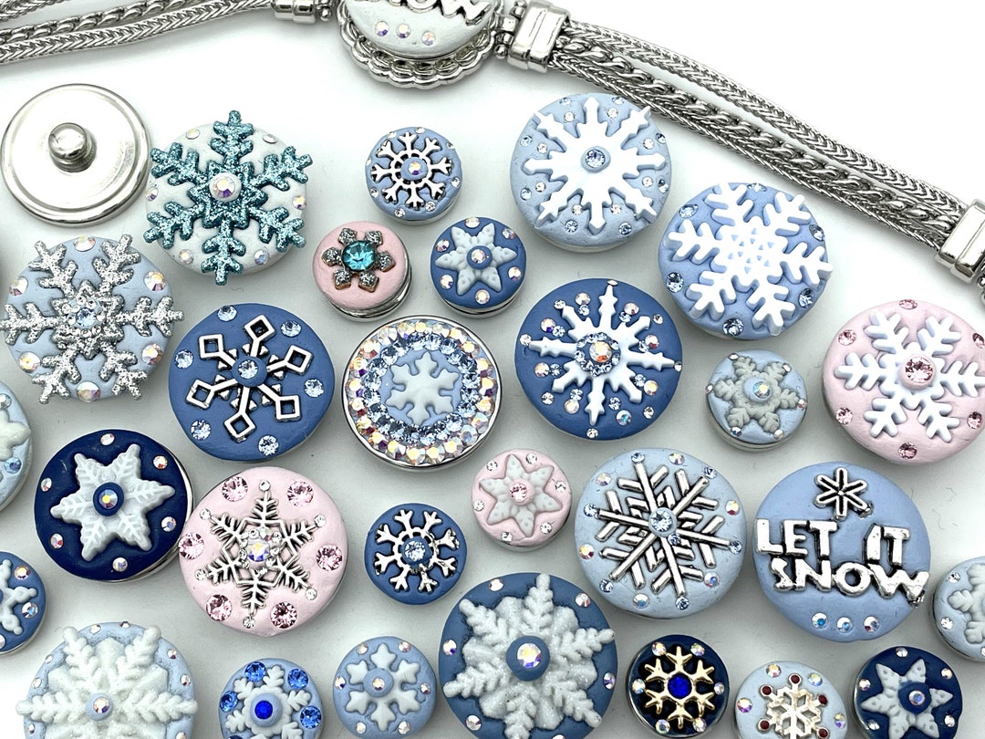 Snowflake, Let It Snow 18mm 20mm Jazz Snaps for Snap Button Jewelry - Etsy