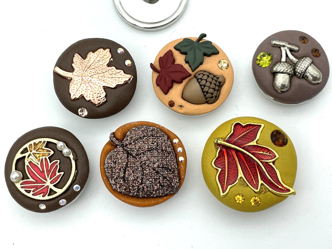 Fall 18/20mm Jazz Snaps, Leaves Standard Size for Snap Button Jewelry ...