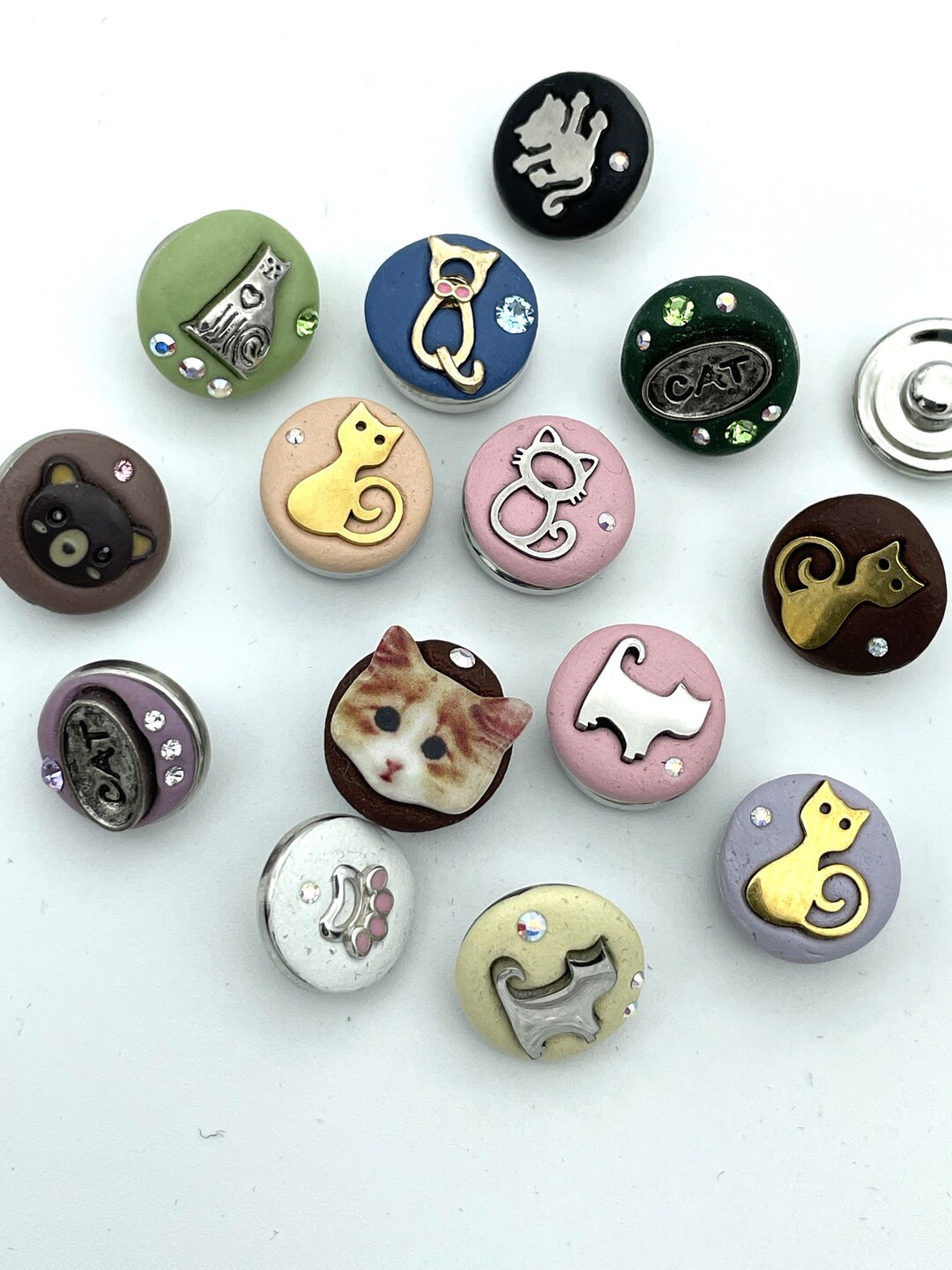 Cat, Kitten, Fish, Paw Print, Hello Kitty 12mm Mini Petite Jazz Snaps ...
