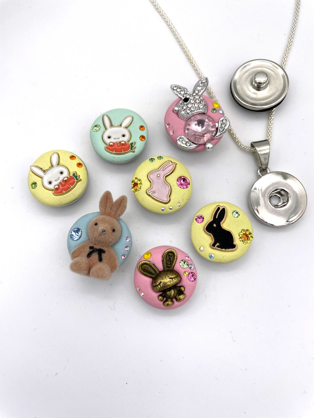 Bunny Rabbit Easter 18/20mm Jazz Snaps for Standard Size Snap Button ...