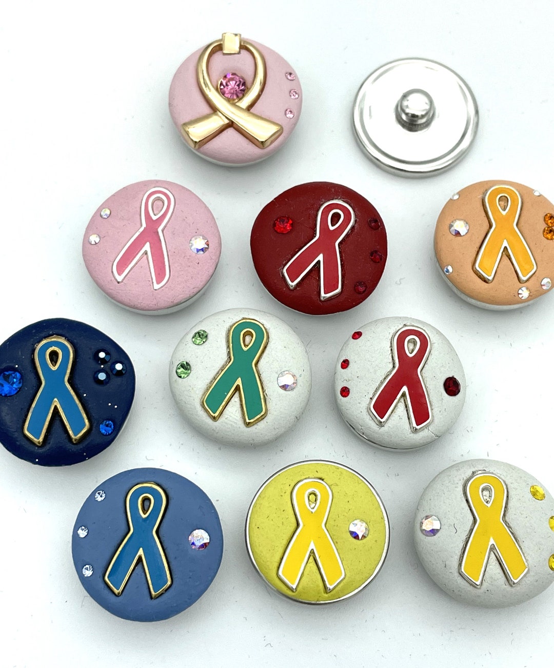 Ribbon Awareness 18/20mm Jazz Snaps, for Standard Size Snap Button ...