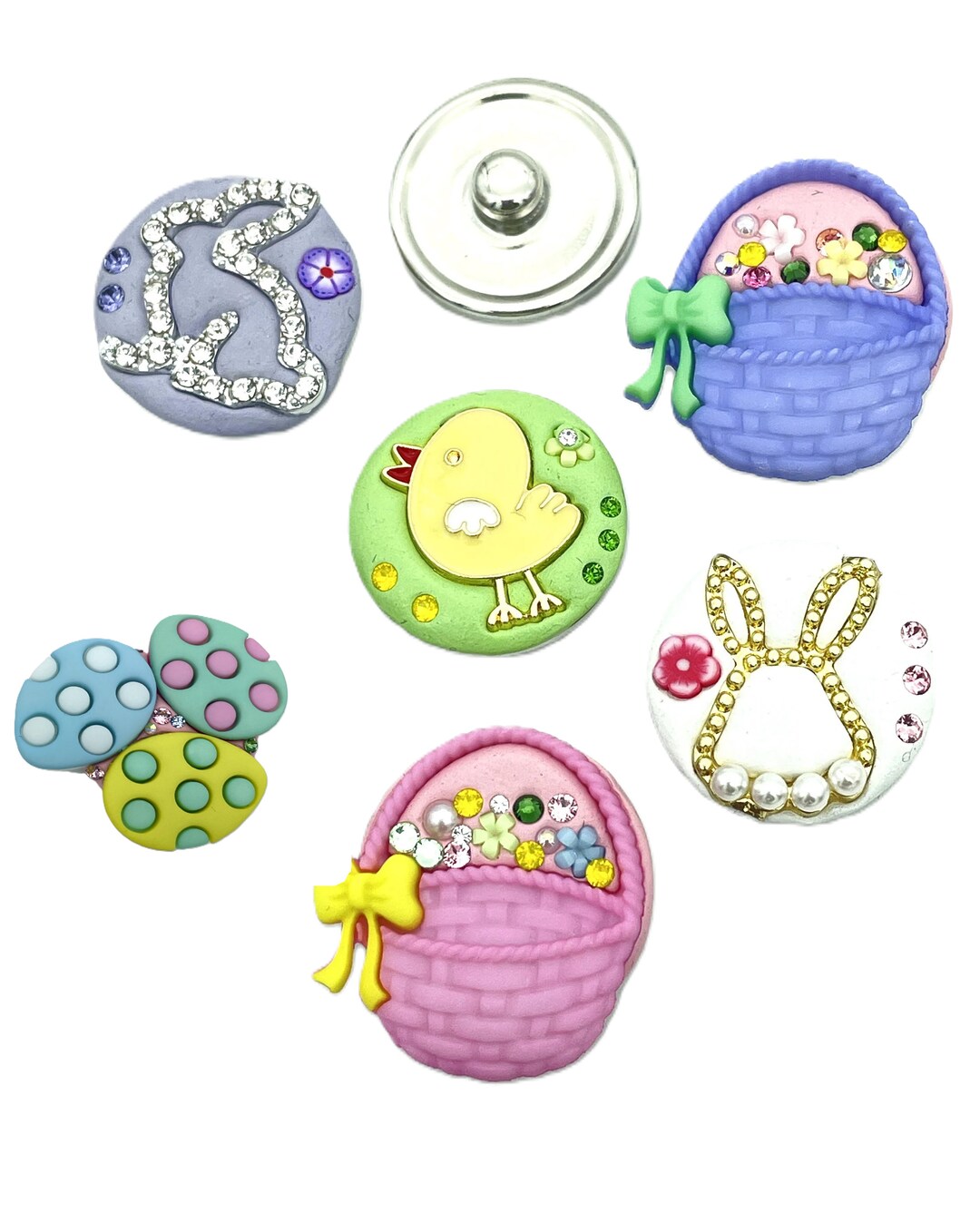 Easter Bunny Rabbit, Basket, Eggs, Chick 18mm 20mm Jazz Snaps for Snap ...