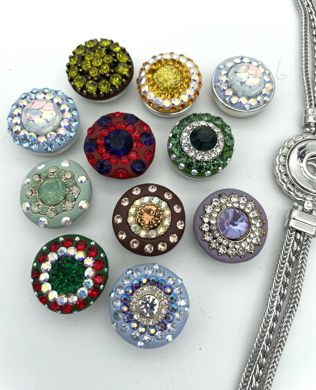 Colorful Swarovski 2 18/20mm Jazz Snaps for Snap Button Jewelry - Etsy