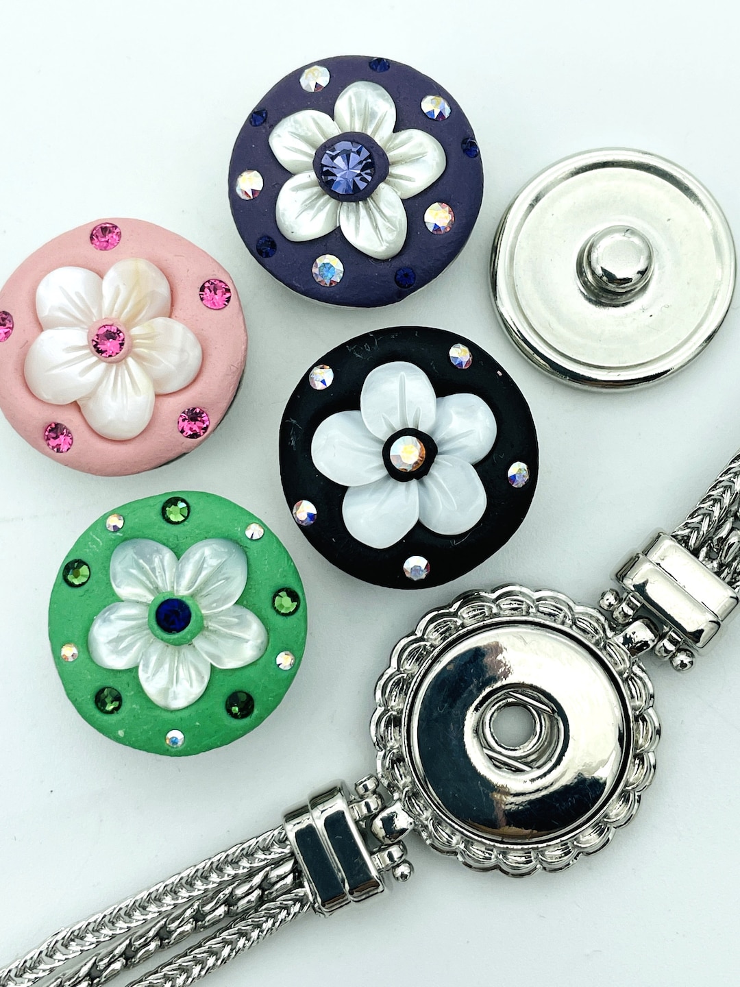Flower Magnolia 18/20mm Jazz Snaps for Snap Button Jewelry - Etsy