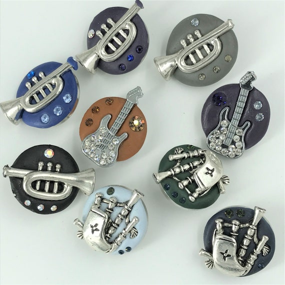 Musical Instrument 18/20mm Jazz Snaps Trumpet Guitar - Etsy