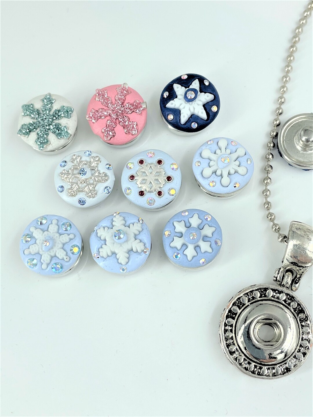 Snowflake 12mm Mini Petite Jazz Snaps for Snap Button Jewelry - Etsy