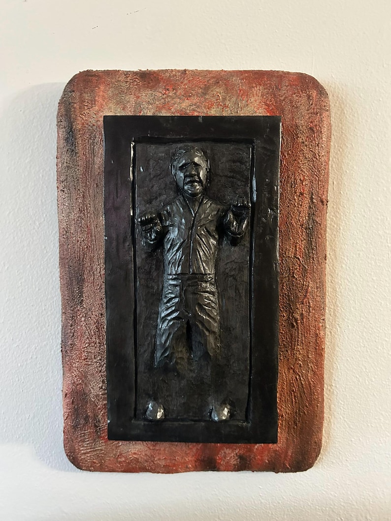 Hand Carved Hans Solo Frozen in Carbonite Wood Carving From Star Wars ...