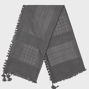 Charcoal & Grey Bamboo Keffiyeh Scarf - Etsy UK