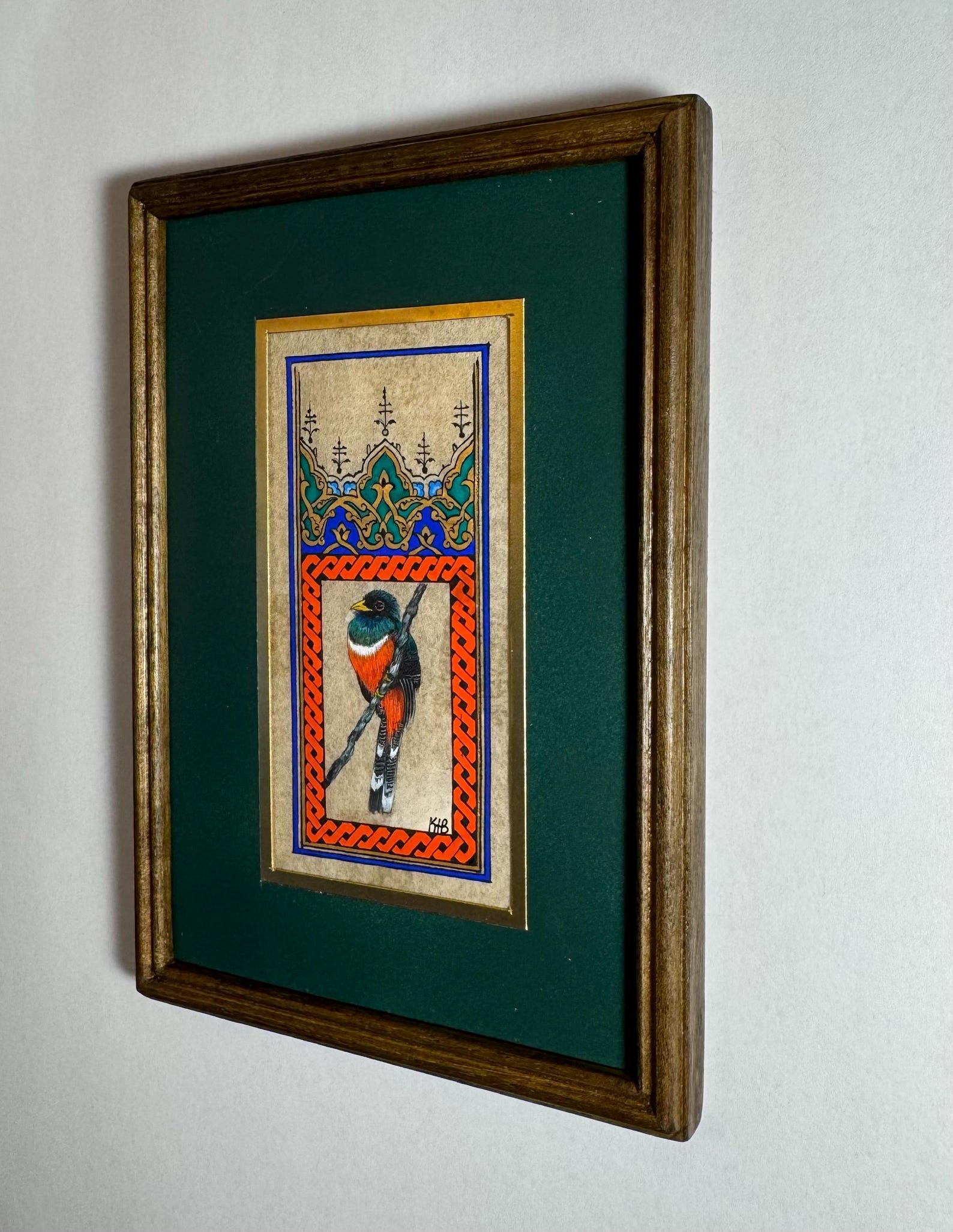 Art Fine Oriental Miniature Painting, Ornamental Birds Interior Wall ...