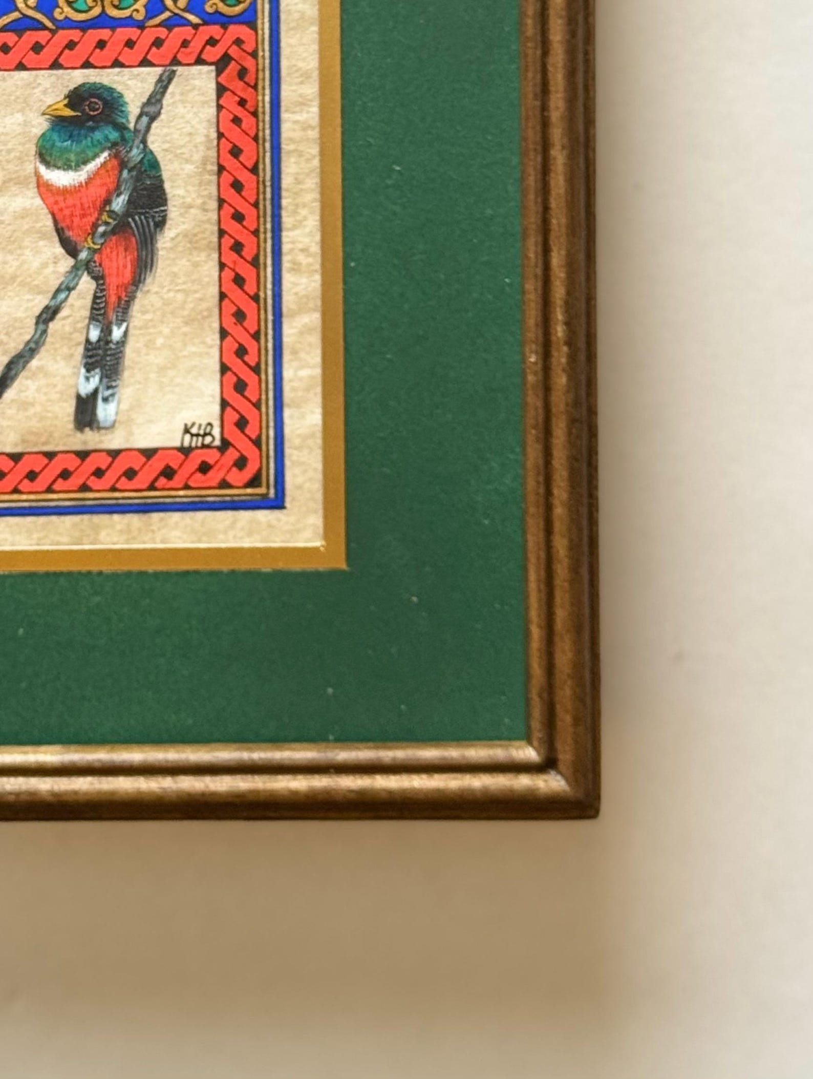 Art Fine Oriental Miniature Painting, Ornamental Birds Interior Wall ...