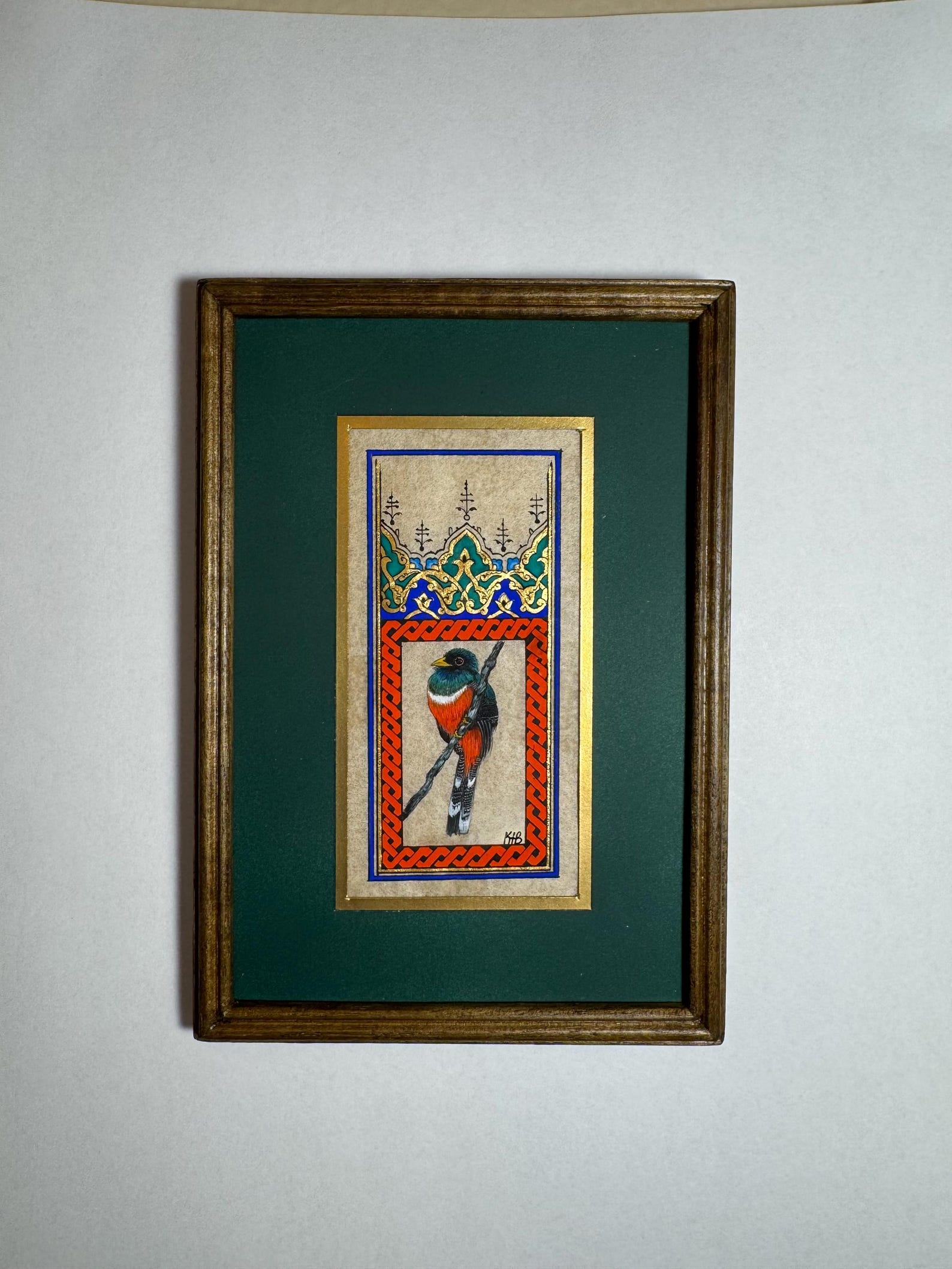 Art Fine Oriental Miniature Painting, Ornamental Birds Interior Wall ...