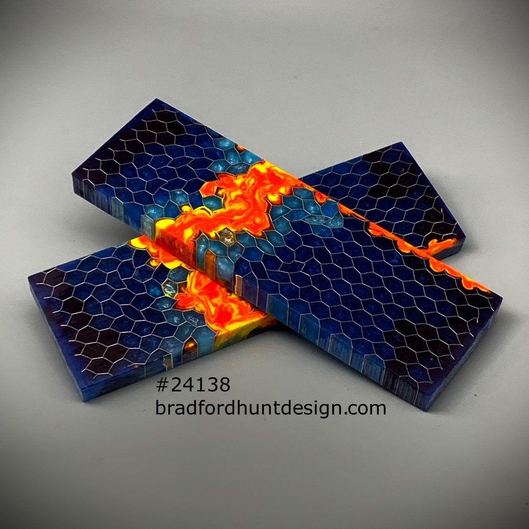 Aluminum Honeycomb and Urethane Resin Custom Knife Scales 24138 - Etsy