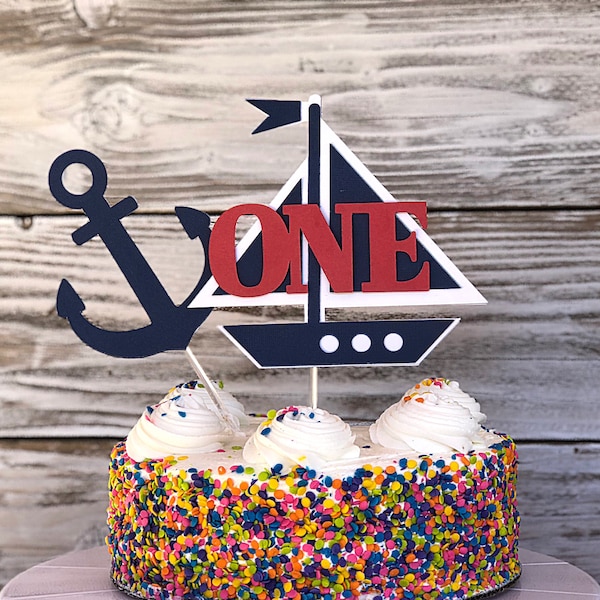 Navy Cake Topper - Etsy