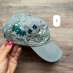 Floral Hand Embroidered Ball Cap | Baseball Hat Handmade Women Gift ...