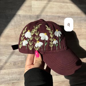 Floral Hand Embroidered Ball Cap | Baseball Hat Handmade Women Gift ...