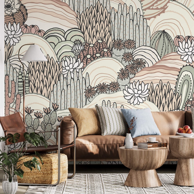 Cactus Mural - Etsy