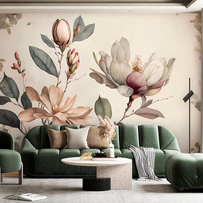 Magnolia Mural - Etsy