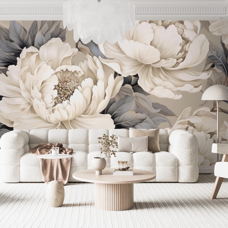 Large Floral Wallpaper - Etsy
