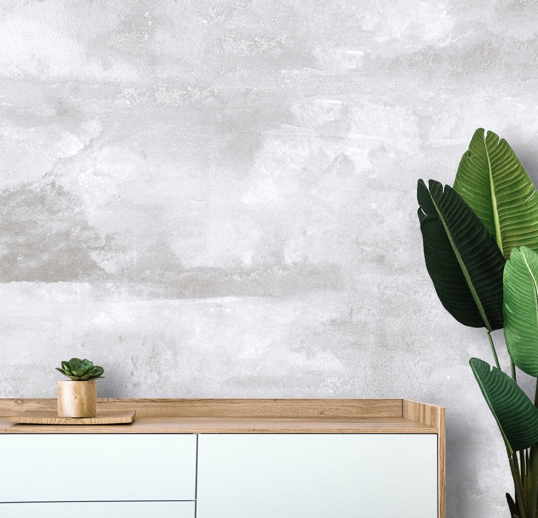 Concrete Limewash Wallpaper Grunge Style Loft Peel and Stick Removable ...