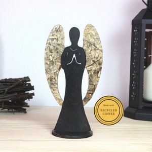 Modern Angel Decor in Coffee Guardian Angel Statue Sculpture - Etsy
