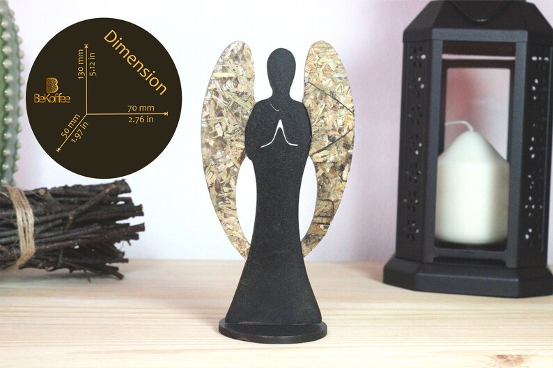 Modern Angel Decor in Coffee Guardian Angel Statue Sculpture - Etsy