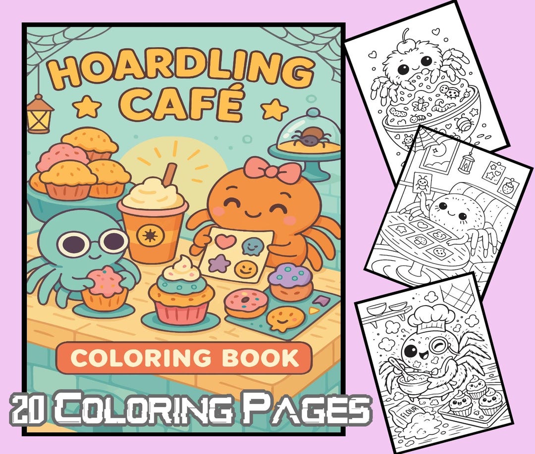 Best Selling 20 Cute Spider Cafe Coloring Pages Adult and Kid Coloring ...
