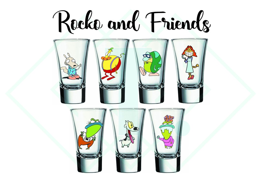 90's Cartoon/rocko's Modern Life/ Rocko and Friends Shot Glass Set - Etsy