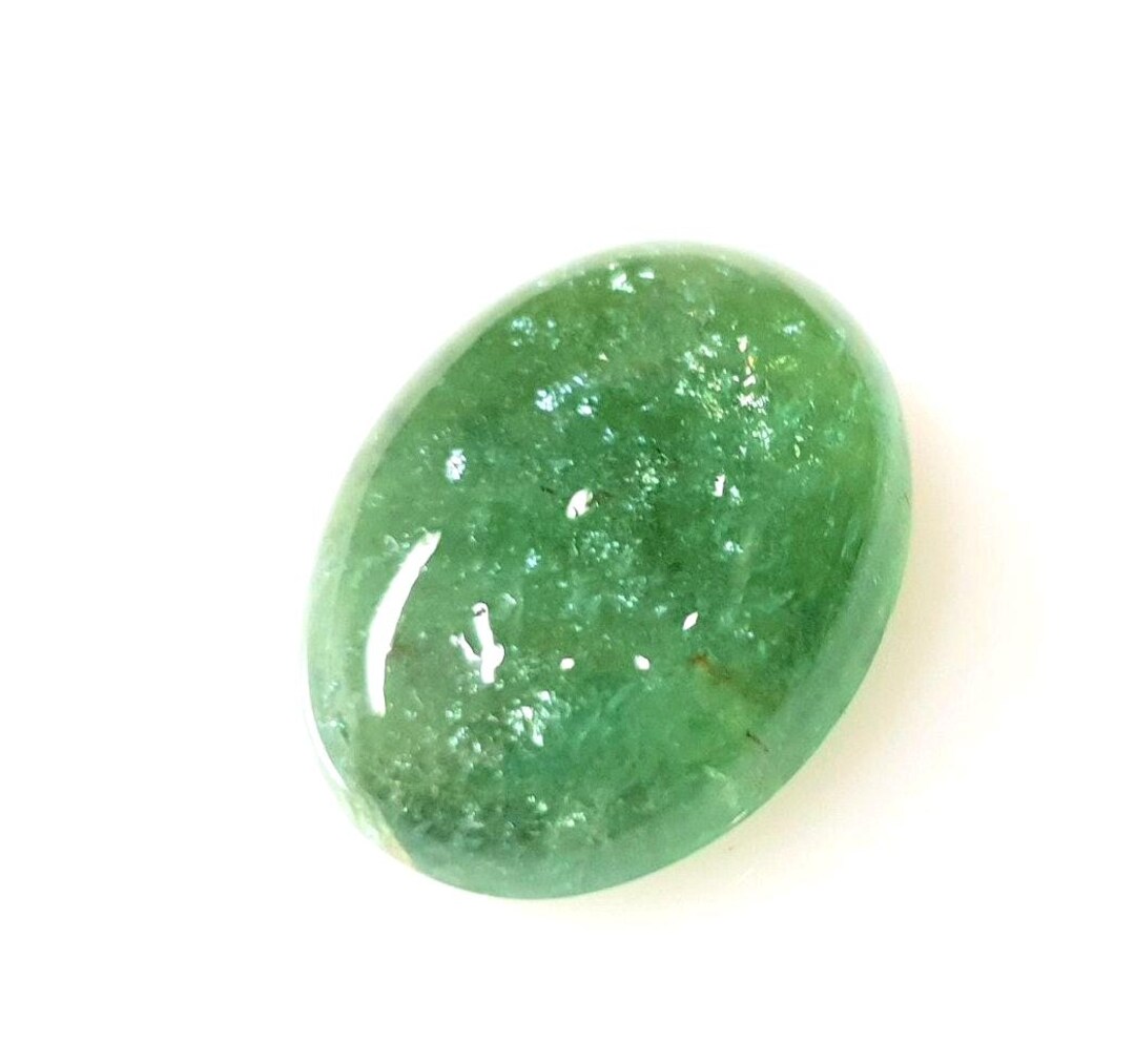 11.90 Cts. Rare Natural Flashy Green Tourmaline Oval Cabochon Smooth ...