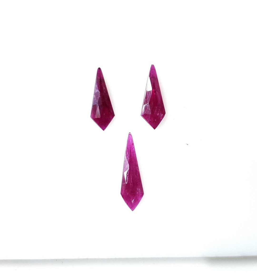 Rare Natural Flashy Longido Ruby Faceted Kite Shape Layout5x13mm-5x16 ...