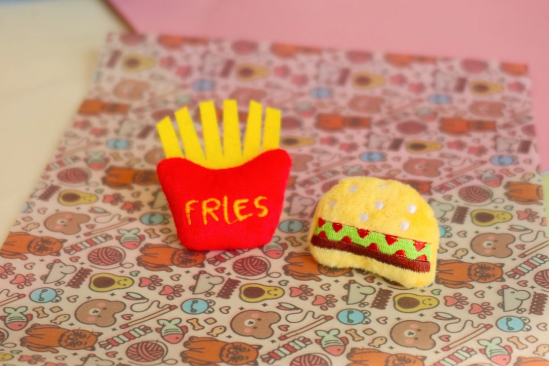 Burger & Fries Organic Catnip Cat Toy / Kitten Gift - Etsy