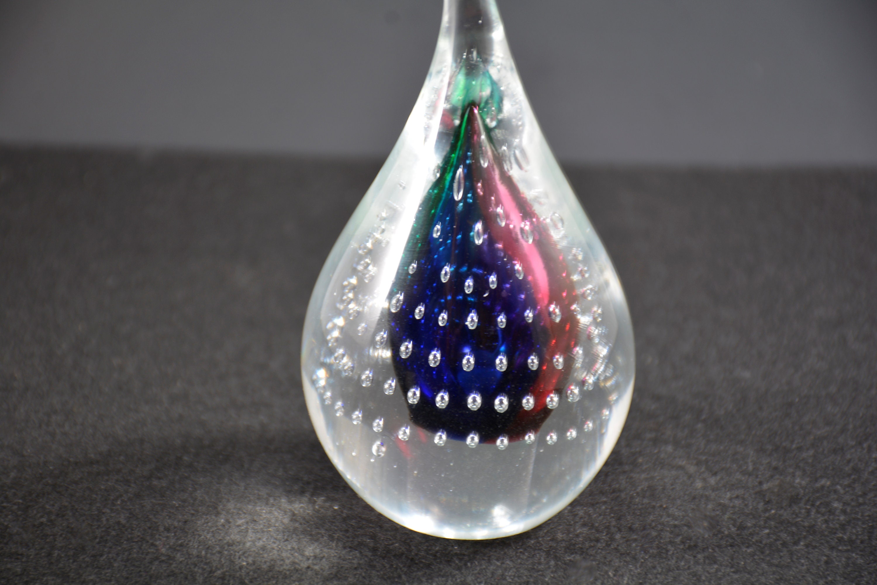 Adam Jablonski Teardrop Paperweight with Iridescent Purple | Etsy