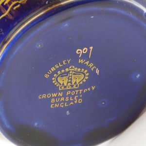 Bursley Ware Crown Pottery Cobalt Squat Pitcher With Pagoda - Etsy