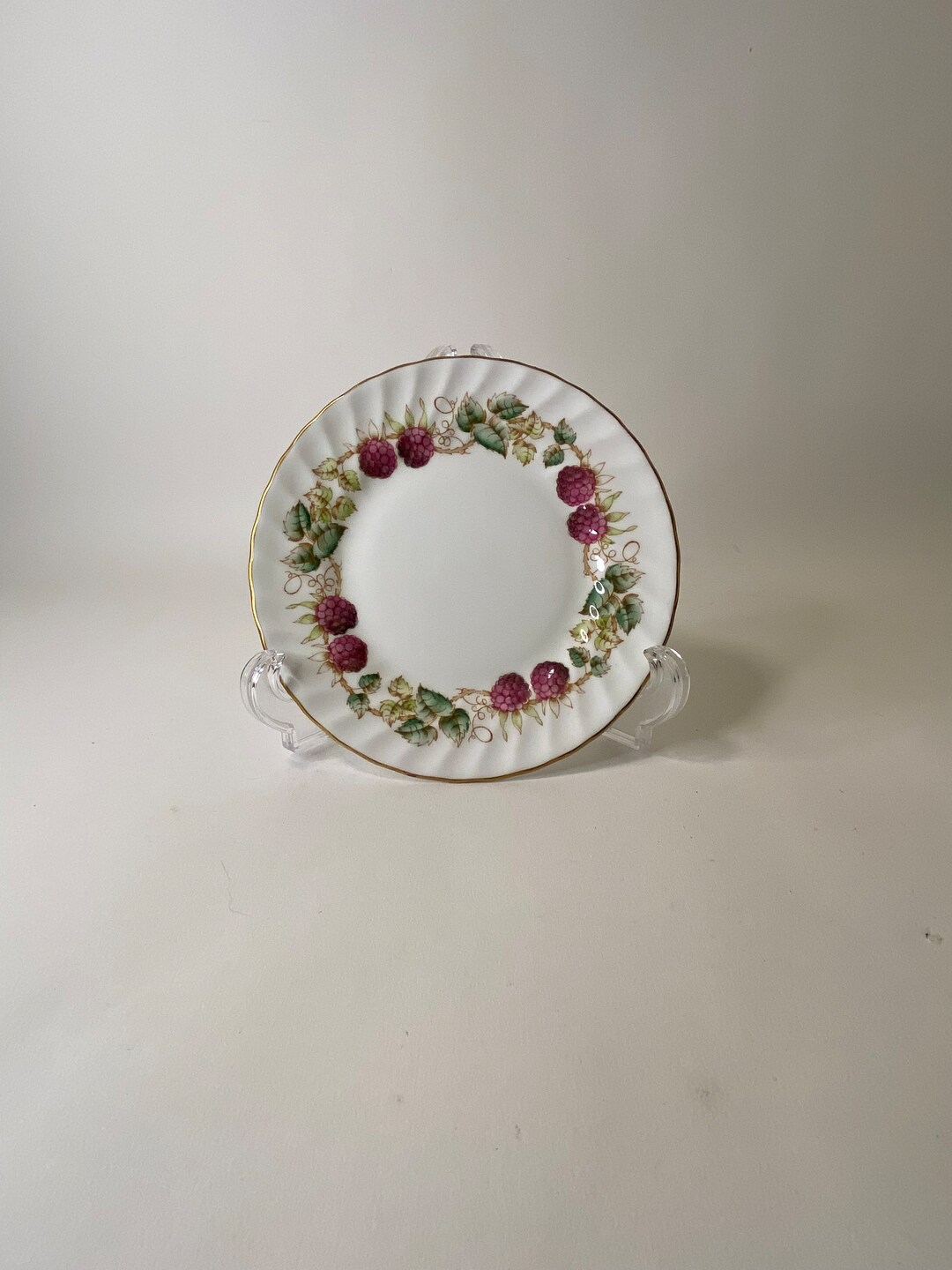 EB Foley Bread / Dessert Plates With Raspberries - Bramble Pattern ...