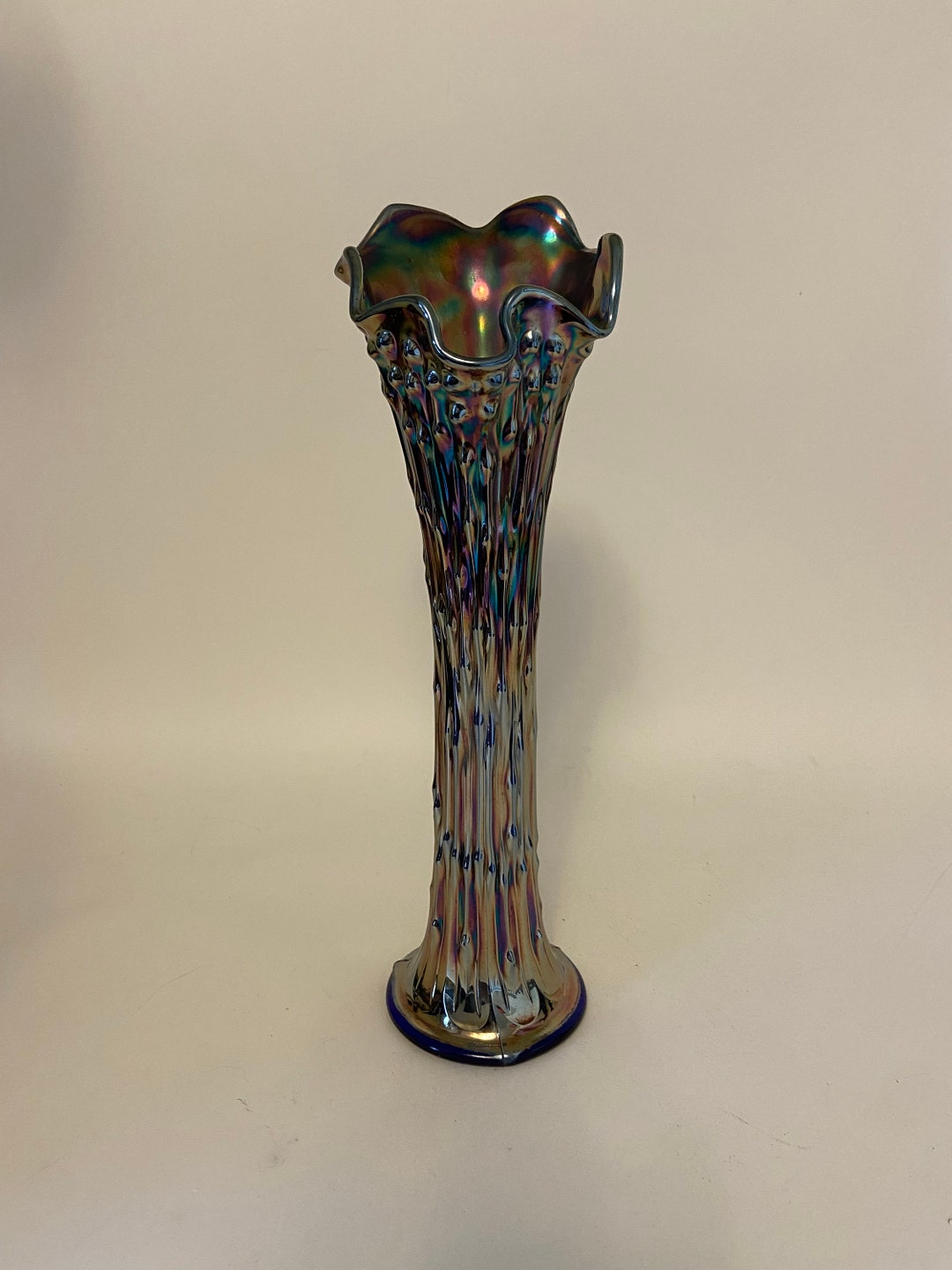 Fenton Amethyst April Showers Carnival Glass Swung Vase - Etsy