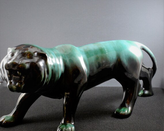 Large Blue Mountain Pottery Tiger | Etsy