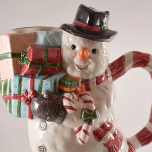 Omnibus by Fitz and Floyd Snowman Pitcher 1 3/4 Quart - Etsy