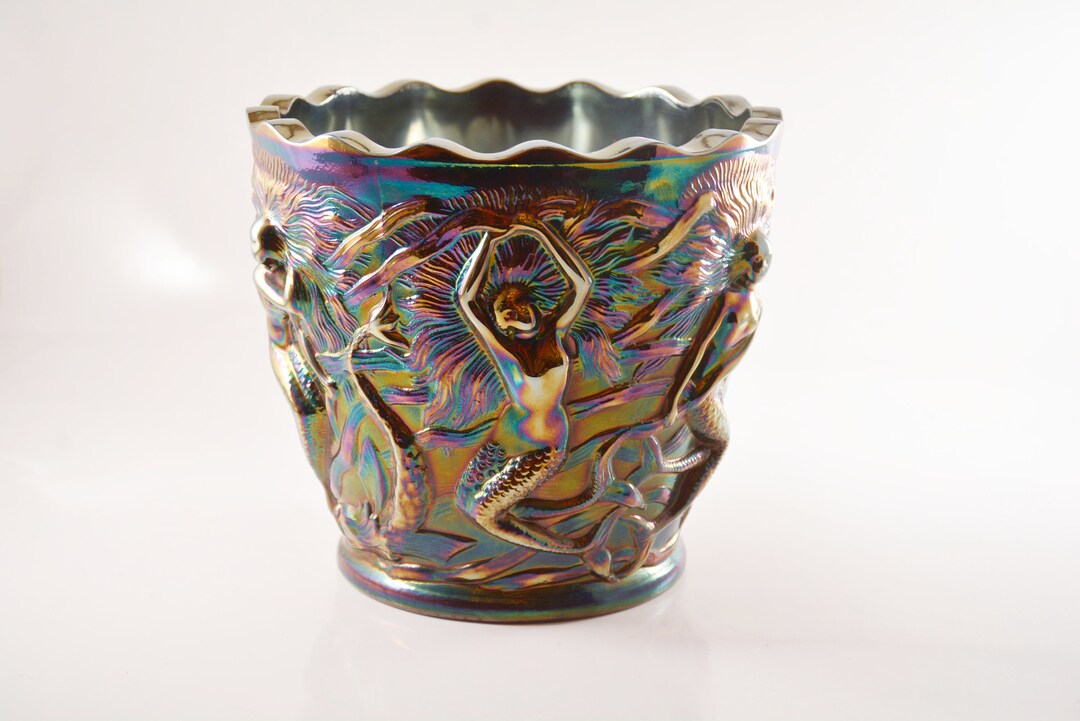 Fenton Amethyst Glass Mermaid Jardiniere / Planter - Etsy