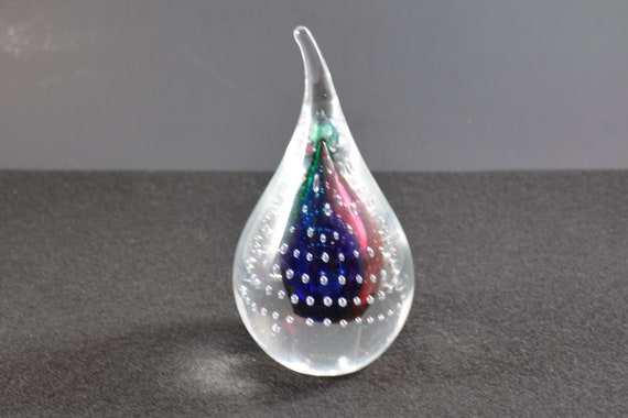 Adam Jablonski Teardrop Paperweight With Iridescent Purple - Etsy