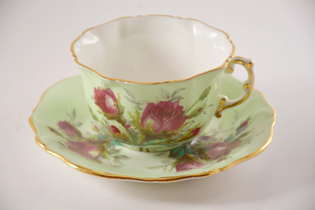 Hammersley Spode Group Pale Green Teacup With Red Roses - Etsy