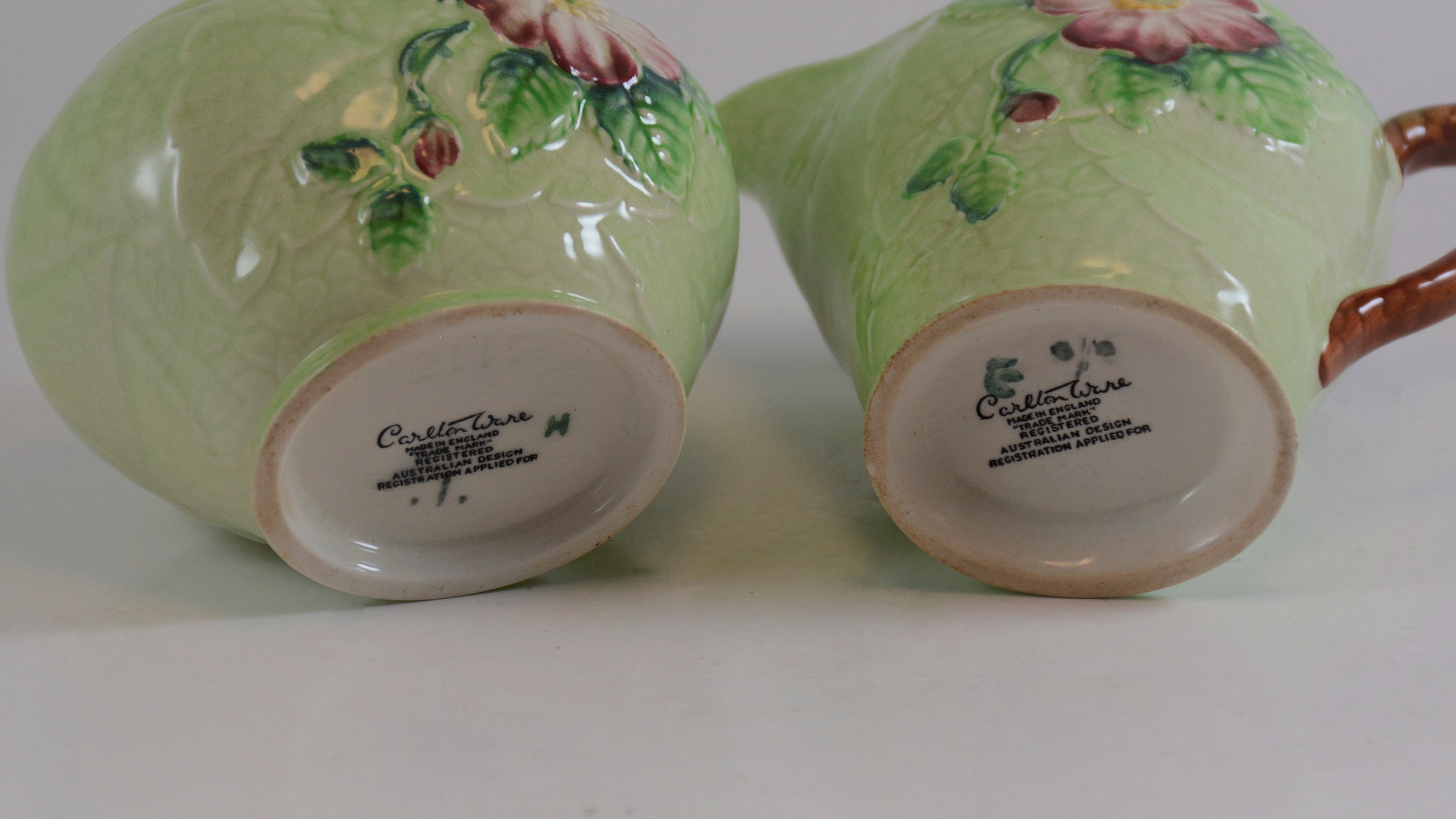Carlton Ware Australian Design Green Wild Rose Cream and Sugar | Etsy