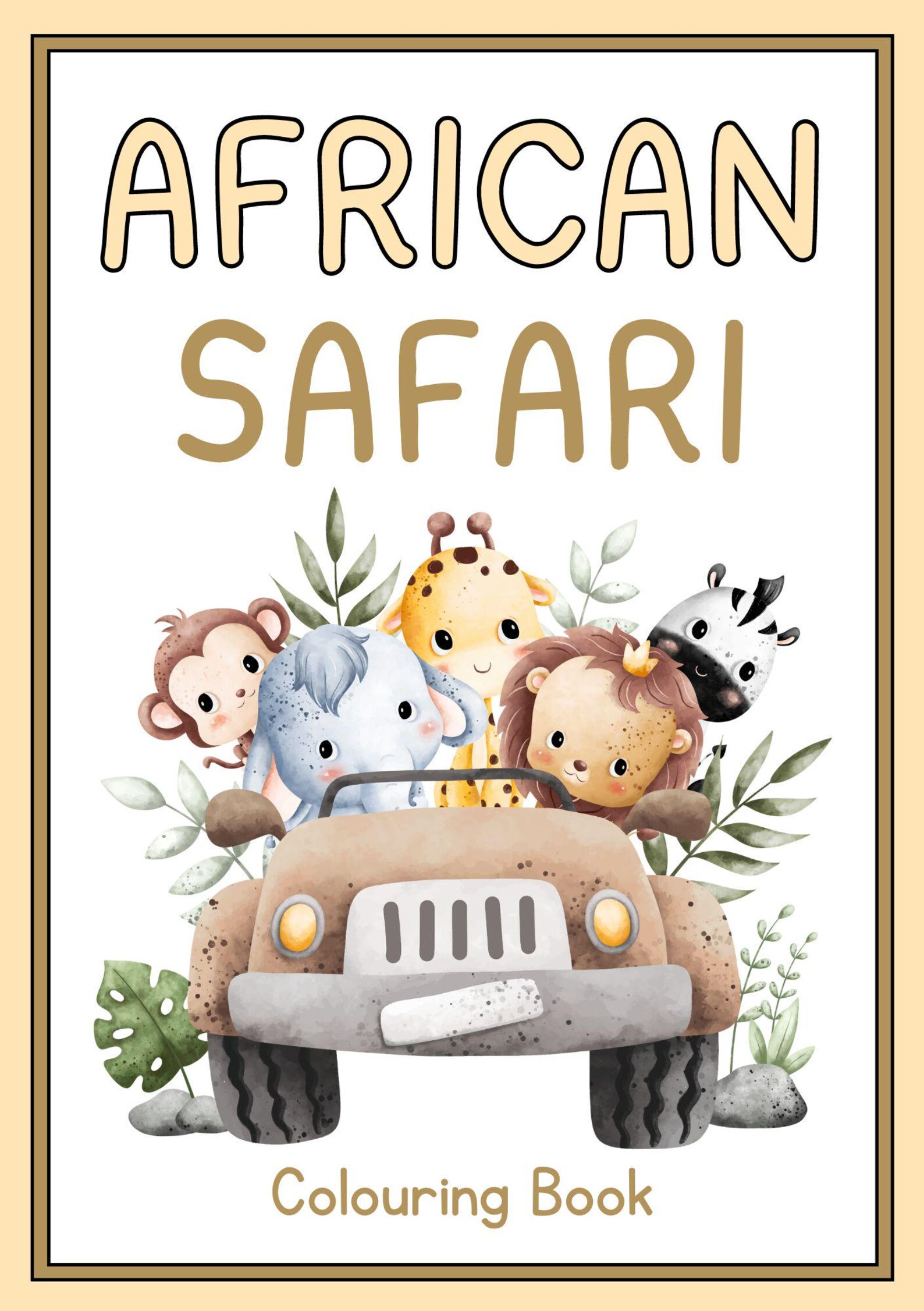 African Safari Colouring Book - Etsy