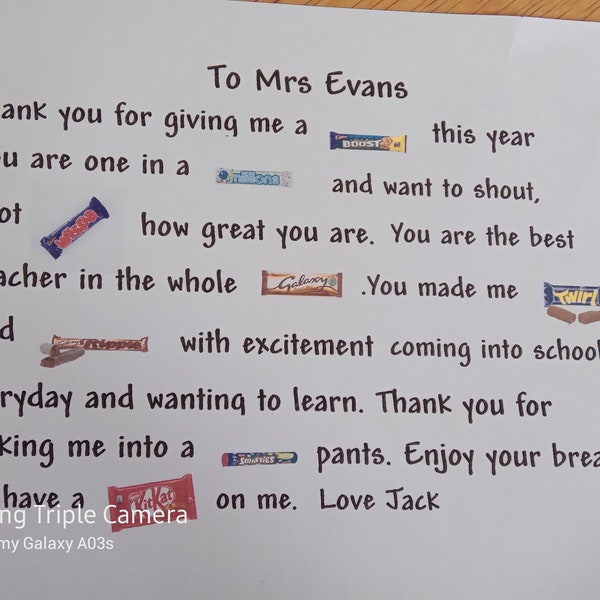 Chocolate Poem - Etsy UK