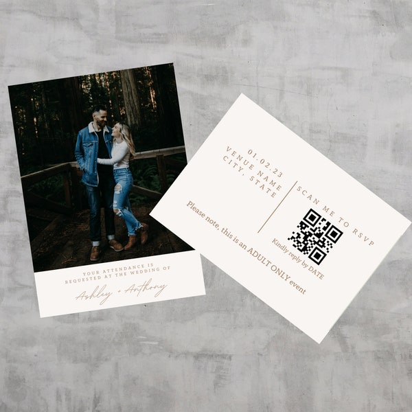 Adult Only Wedding Invitation Template - Etsy UK