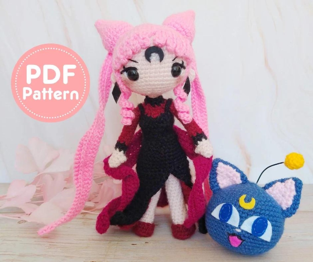 Black Lady Chibiusa + Luna Ball Amigurumi PDF Pattern - Etsy