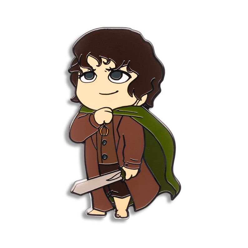Hobbit Enamel Pin - Chibi Frodo - Cute Pin - Ring Enamel Pin - Lord of ...