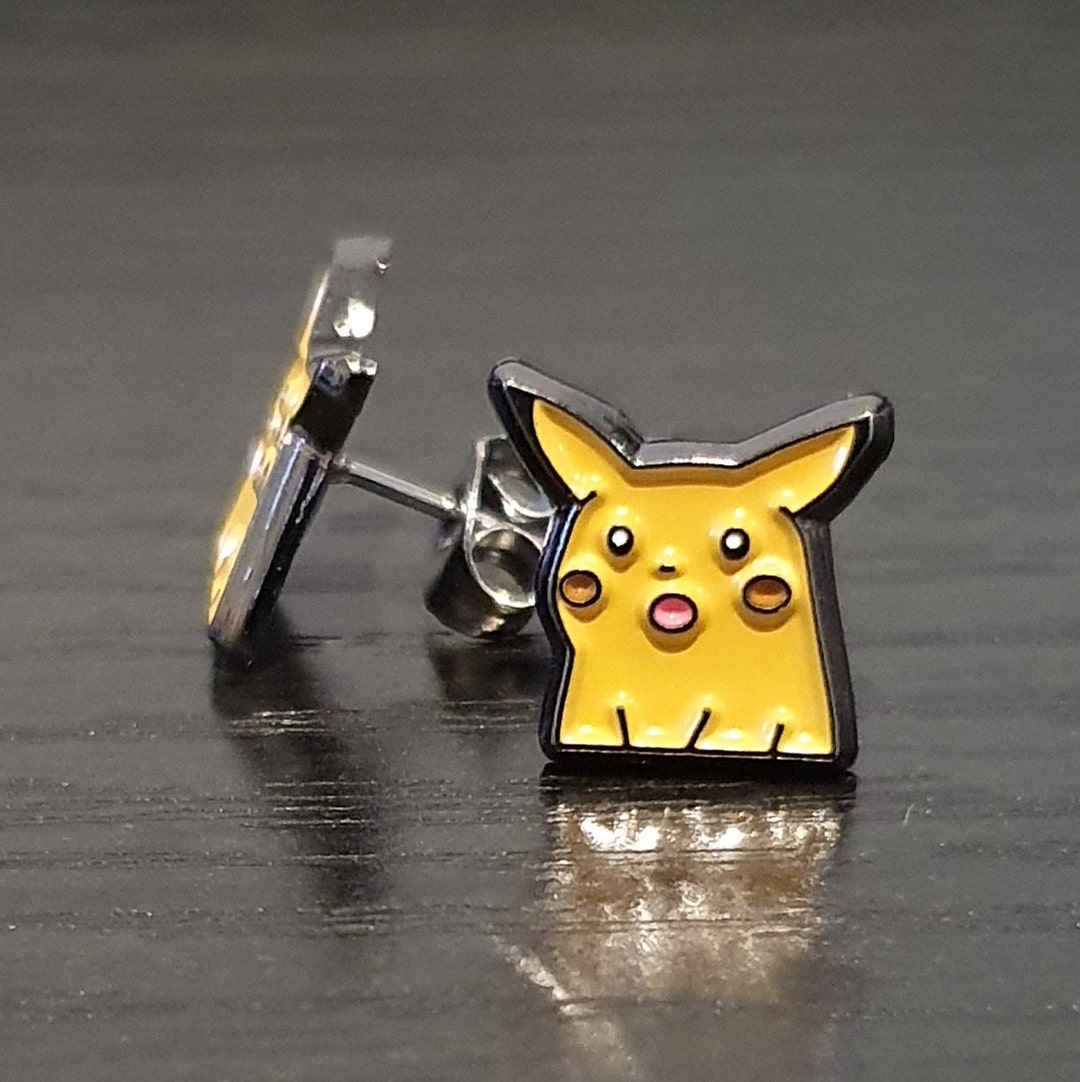 Surprised Pikachu Earrings - Stud - Soft Enamel - Jewelry - Pokemon ...