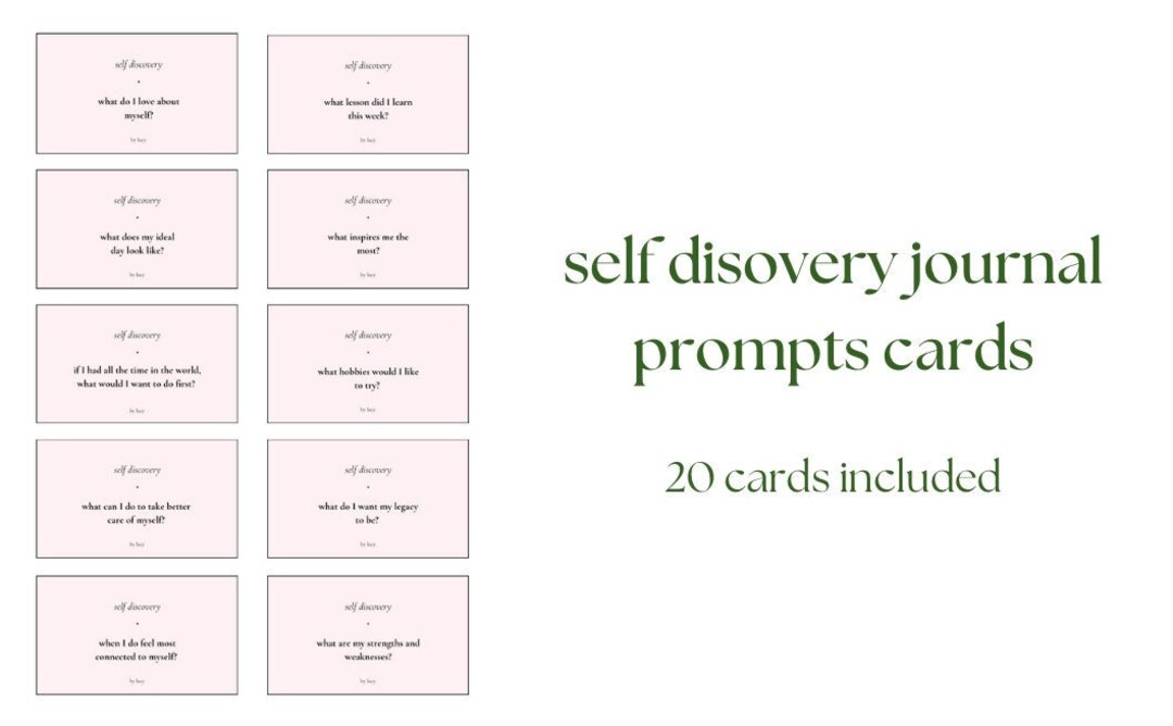 Journaling Prompt Cards, Self Discovery Cards, Mindfulness Cards - Etsy